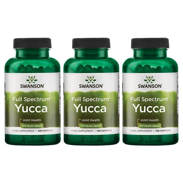 Swanson Full Spectrum Yucca 500 mg 100 Caps 3 Pack - Walmart.com
