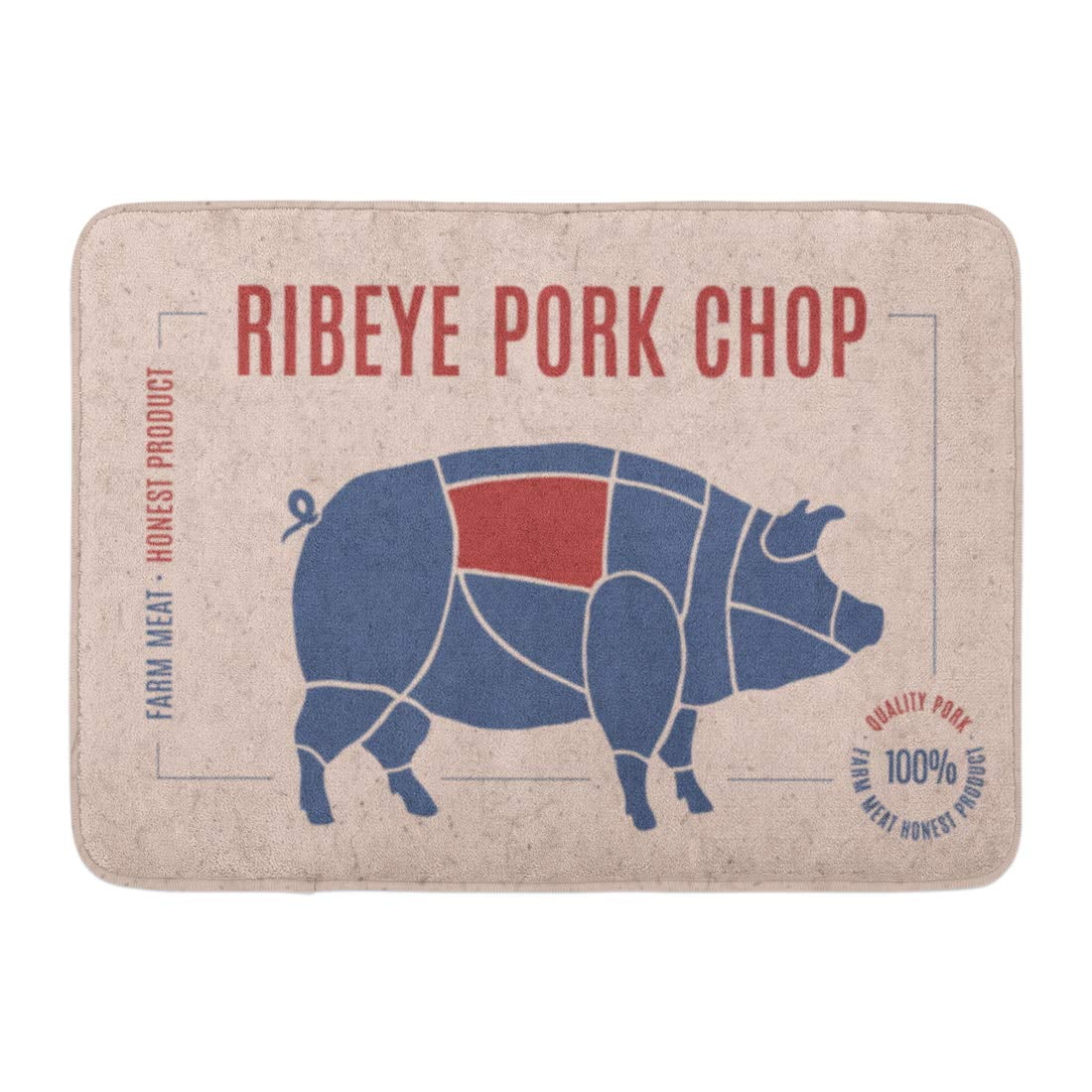 GODPOK Pig Label for Pork Steak Meat Cut with Text Ribeye Chop Creative ...