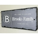Beautifully Handcrafted and Customizable Slate Home Address Plaque (18 ...