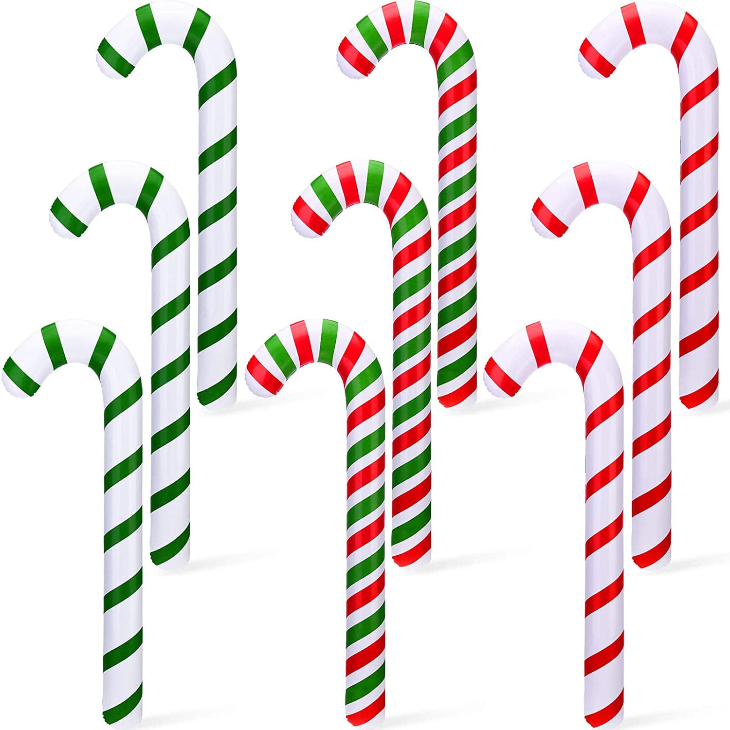 9 Pieces Christmas Inflatable Candy Canes for Christmas Decorations ...