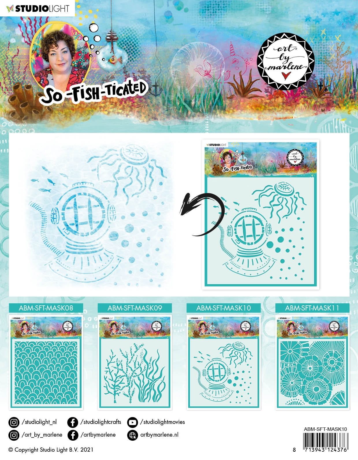 STUDIO LIGHT TMASK10 DIVER -SO FISH TIC STENCIL - Walmart.com