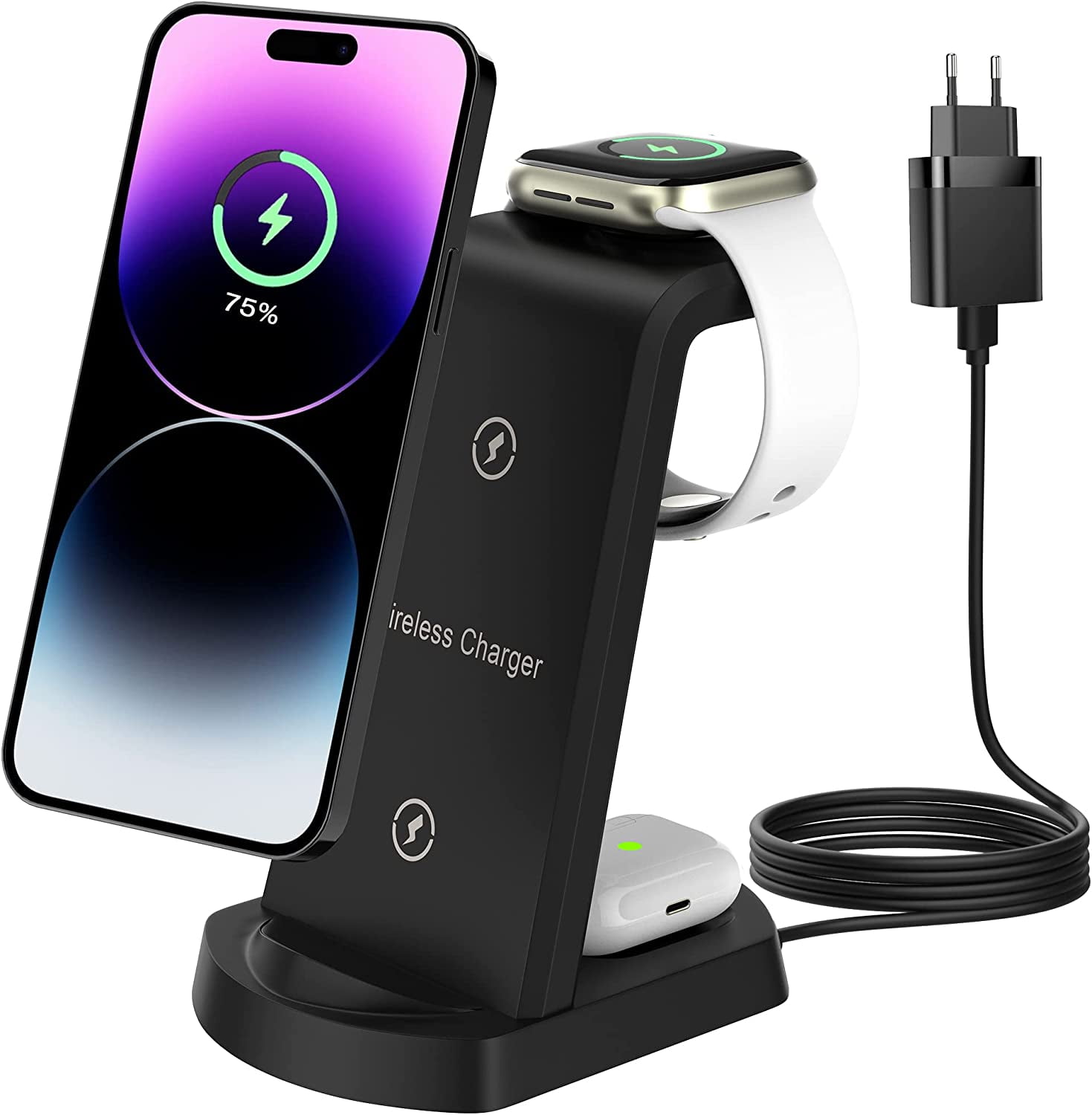 3 in 1 Charging Station for iPhone, Wireless Charger for iPhone 14 13 ...