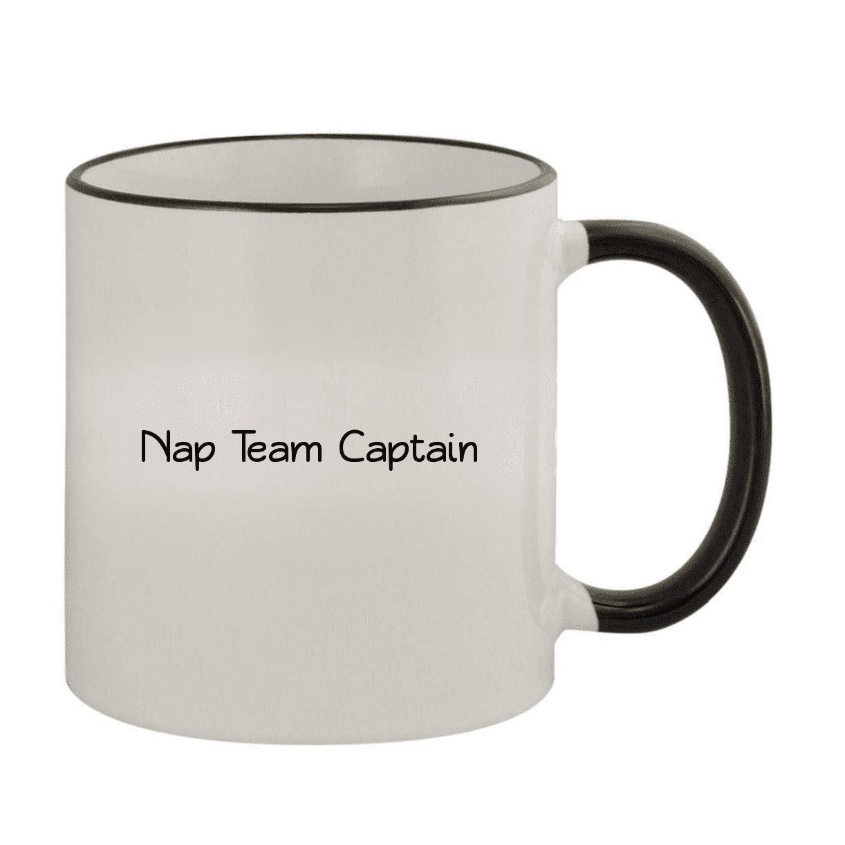Nap Team Captain - 11oz Ceramic Colored Rim & Handle Coffee Mug, Black ...