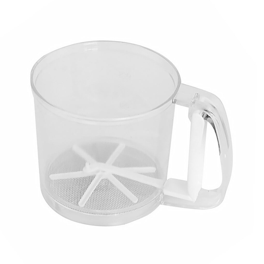 Tssuoun Flour Powder Sieve Cup Plastic Handheld Mesh Sieve Cup with ...