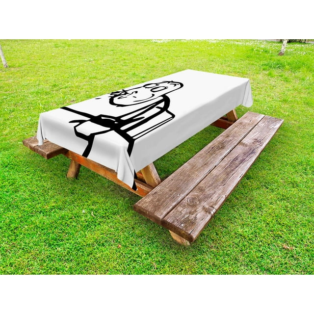 Humor Outdoor Tablecloth, Weird Guy Meme Face Character Barfing Food ...