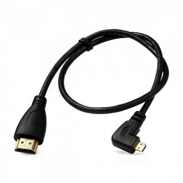 FVH Up Angled 90 Degree Micro HDMI to HDMI Male HDTV Cable for Cell ...