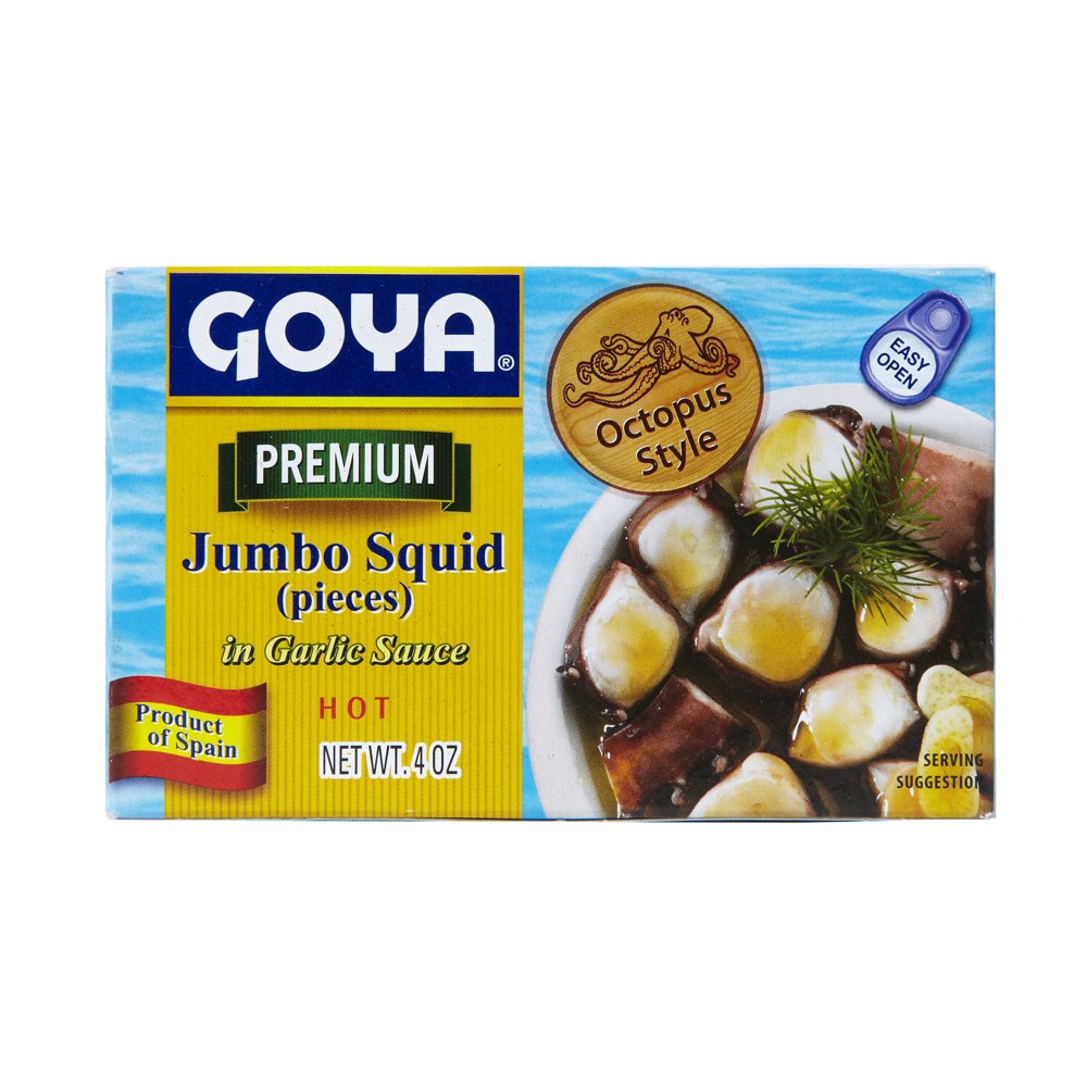 Goya Jumbo Squid Pieces, in Garlic Sauce, Hot, 4 Oz - Walmart.com ...