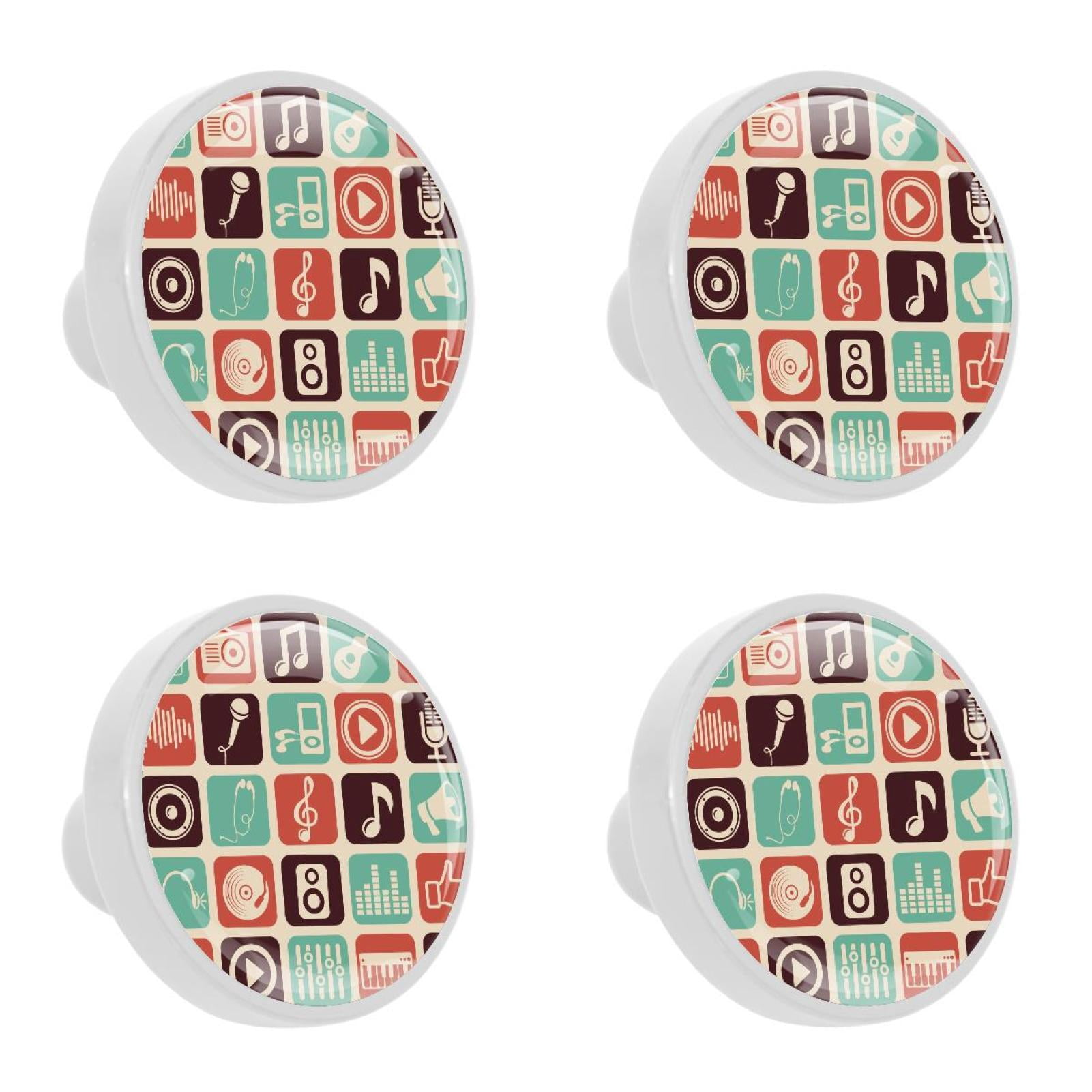 4 Pcs Music Notes Knobs for Kitchen Cabinet Cupboard Dresser Bookcase ...