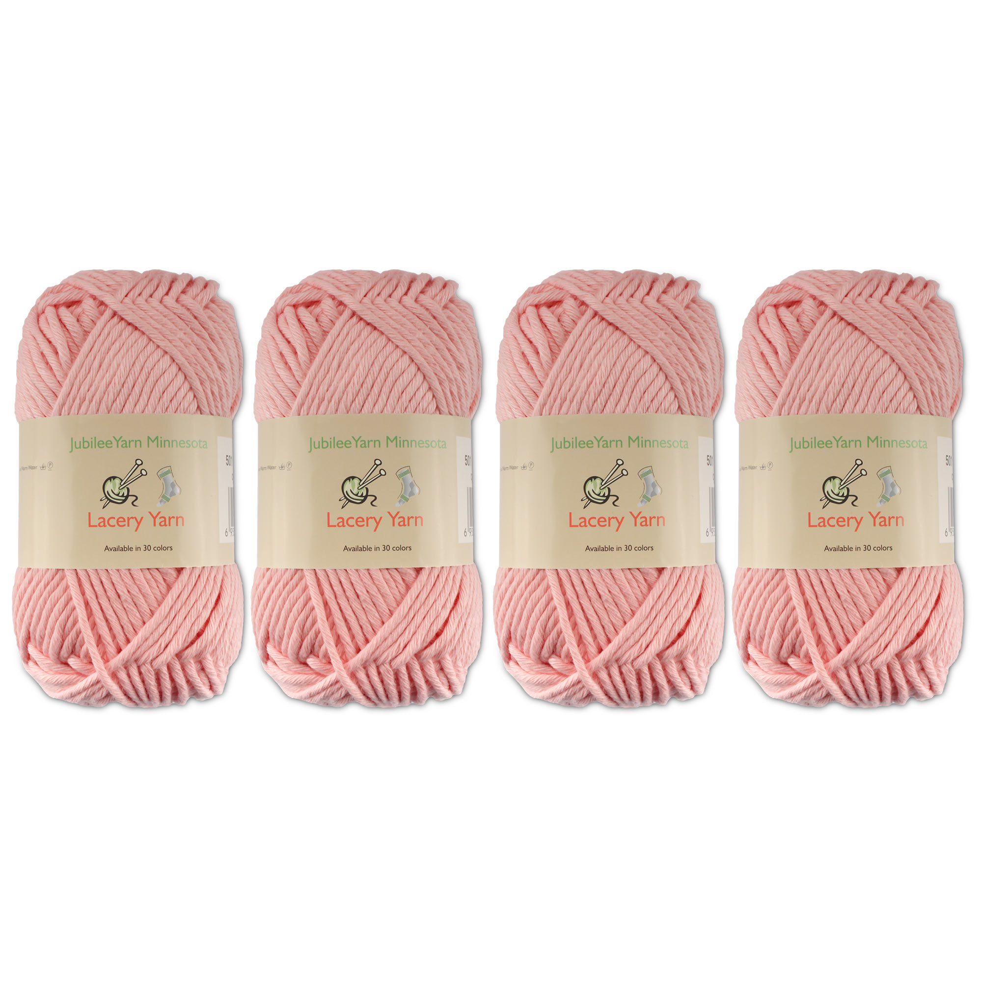 Bulky Weight Lacery Yarn 100g - 4 Skeins - 100% Cotton - Peach - Color ...