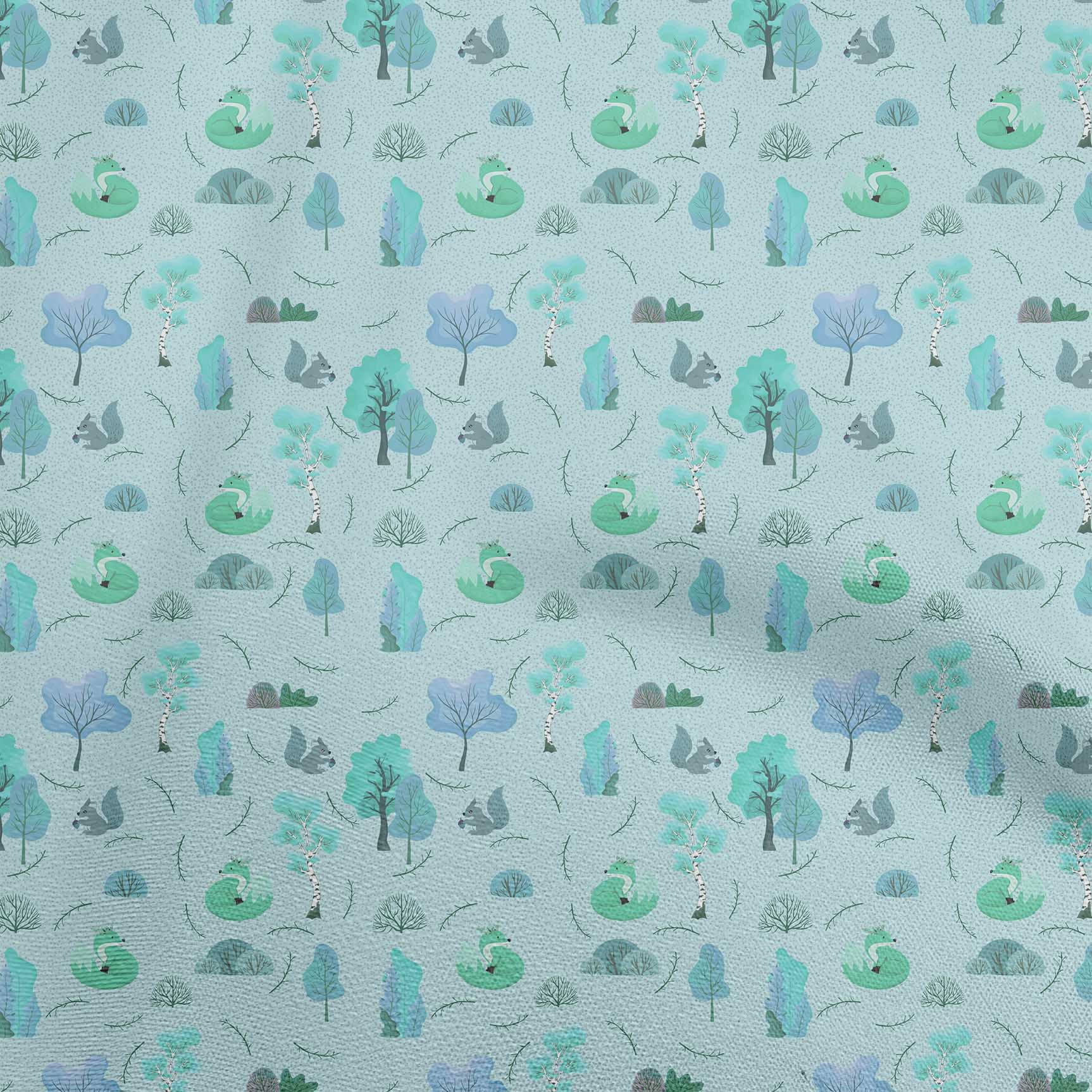 oneOone Cotton Flex Sky Blue Fabric Autumn Dress Material Fabric Print ...