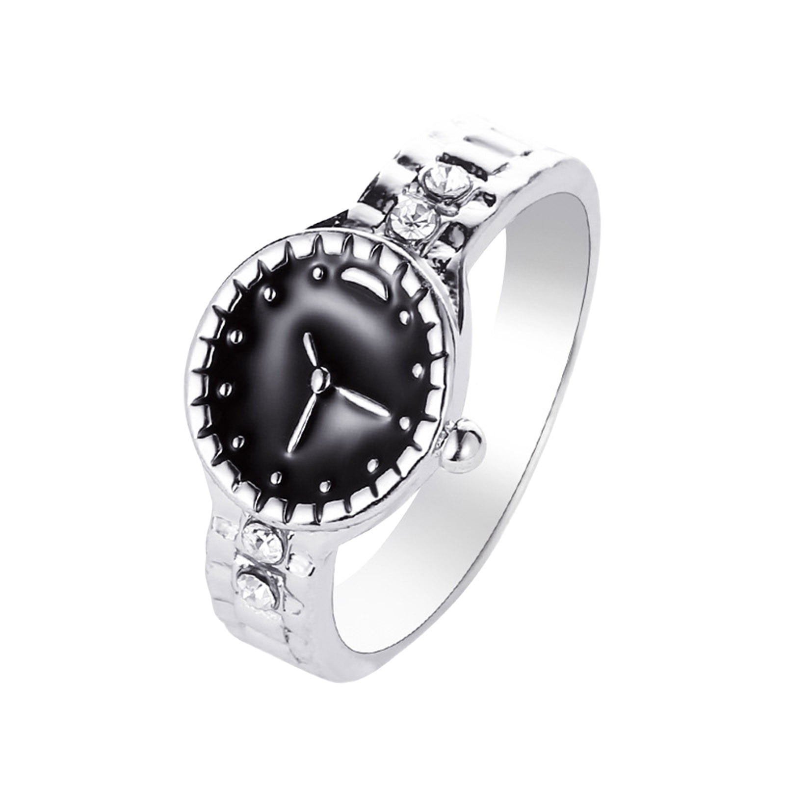 Click here for Lsljs Originality Clock-Shape Ring With Cubic-Zirc... prices