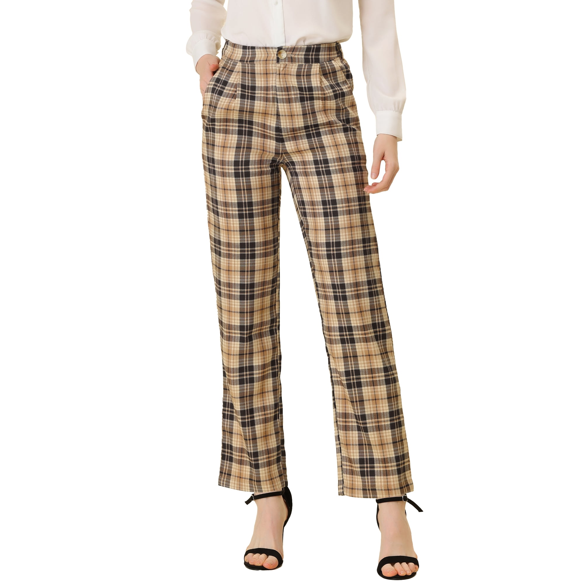 Click here for Inspire Chic Unique Bargains Womens Plaid Trousers... prices