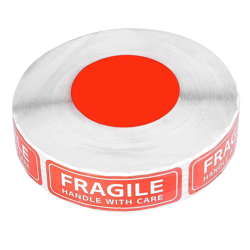 1 Roll 1x3 Inch Fragile Warning Stickers Adhesive Backside Sign Safe ...