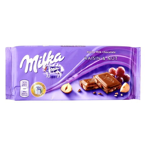 Milka Raisins & Nut Alpine Milk Chocolate 100g - Walmart.com