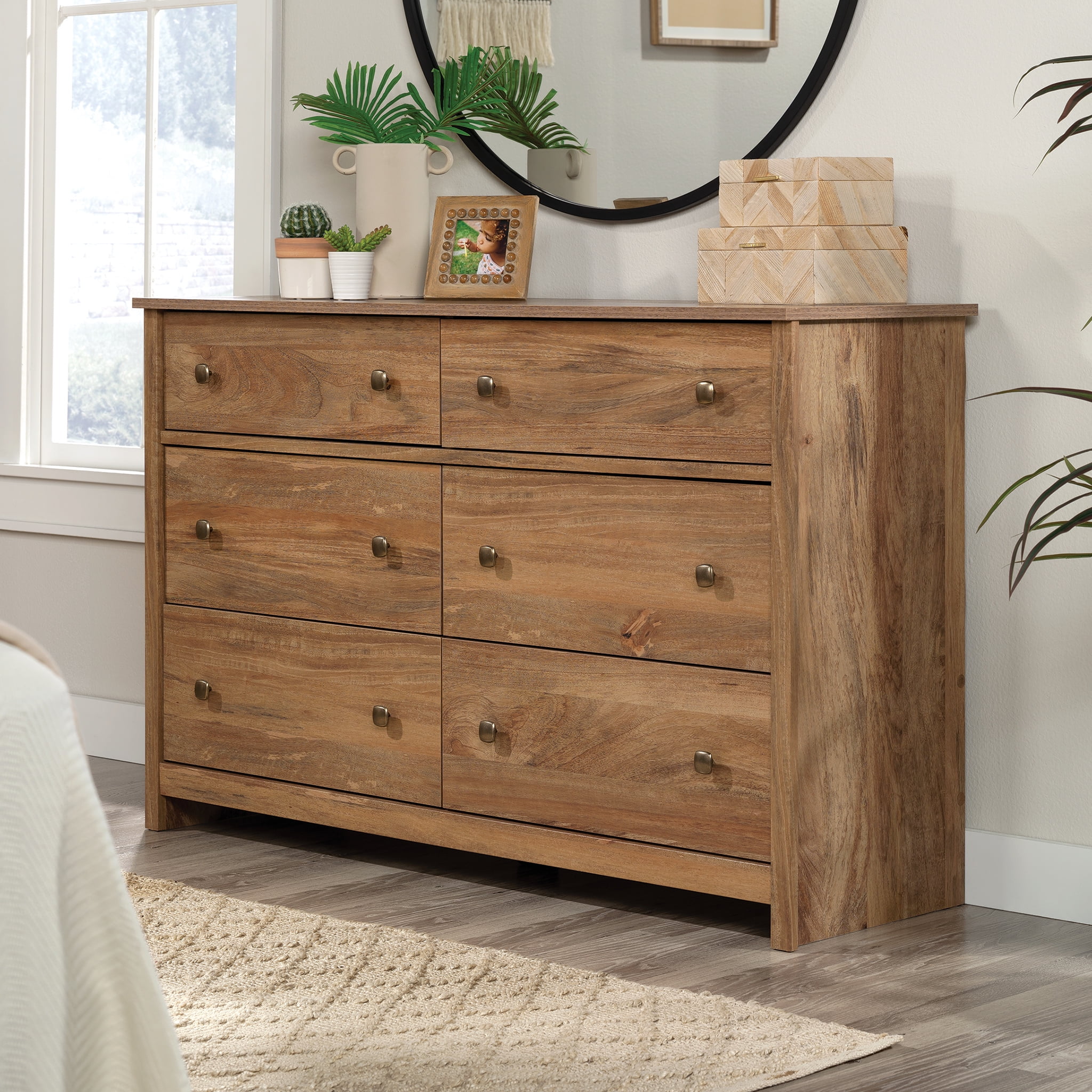 Sauder River Ranch 6-Drawer Bedroom Dresser, Sindoori Mango Finish ...