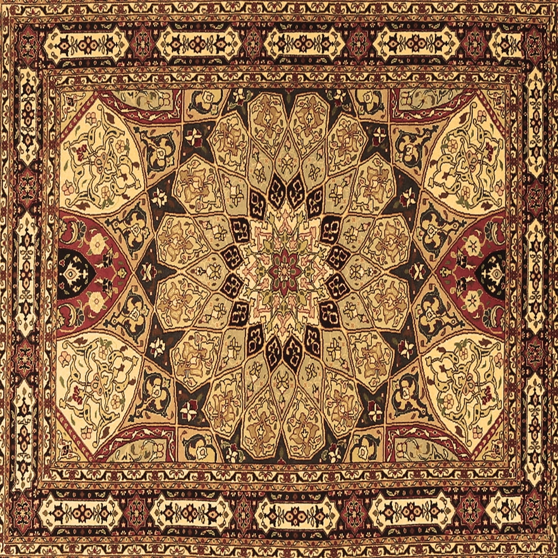 Ahgly Company Indoor Square Persian Brown Traditional Area Rugs, 6 ...