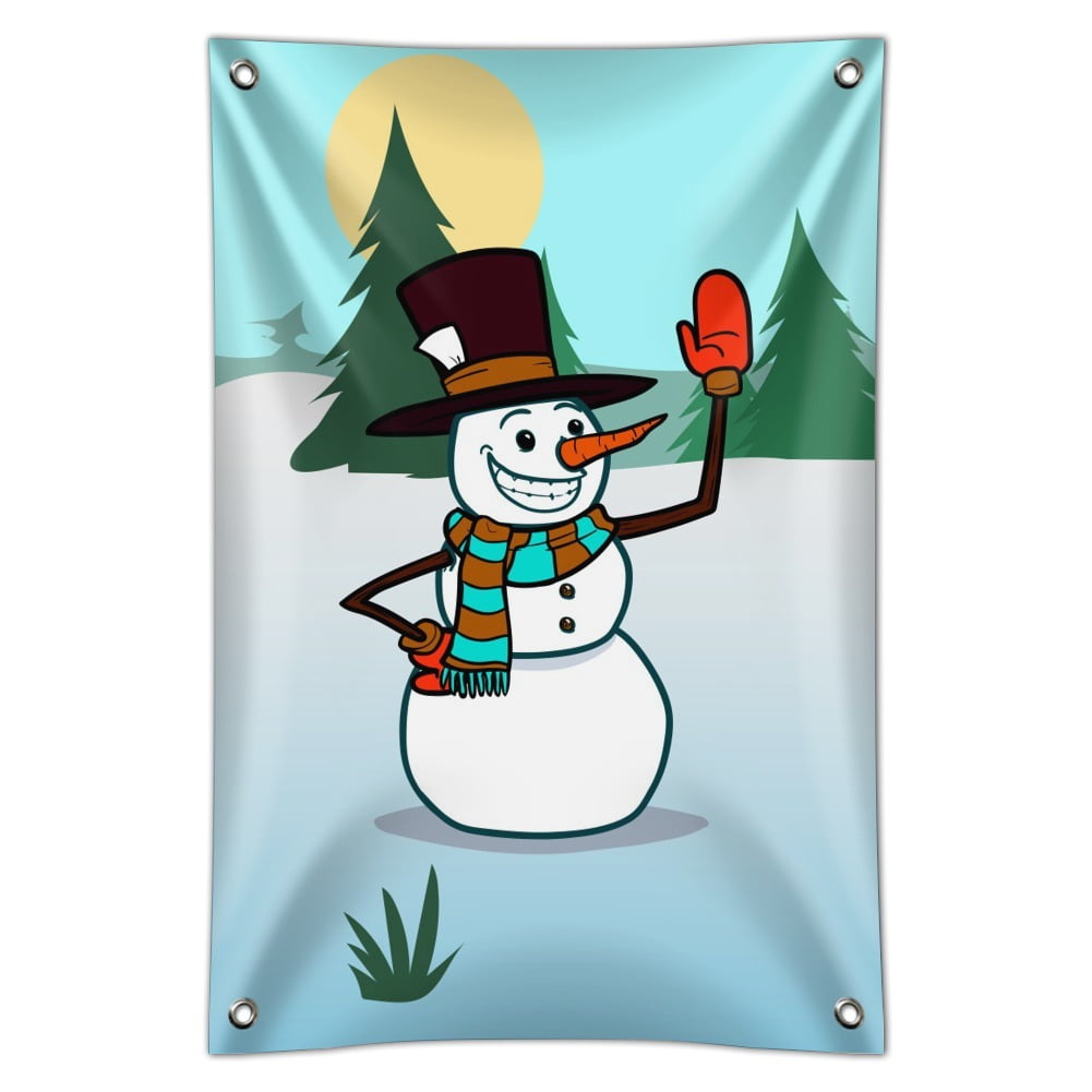 Snowman Waving Christmas Holiday Home Business Office Sign - Walmart.com