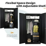 SUNCROWN Metal Wardrobe Closet with Lock, Clothing Locker, 72" H ...