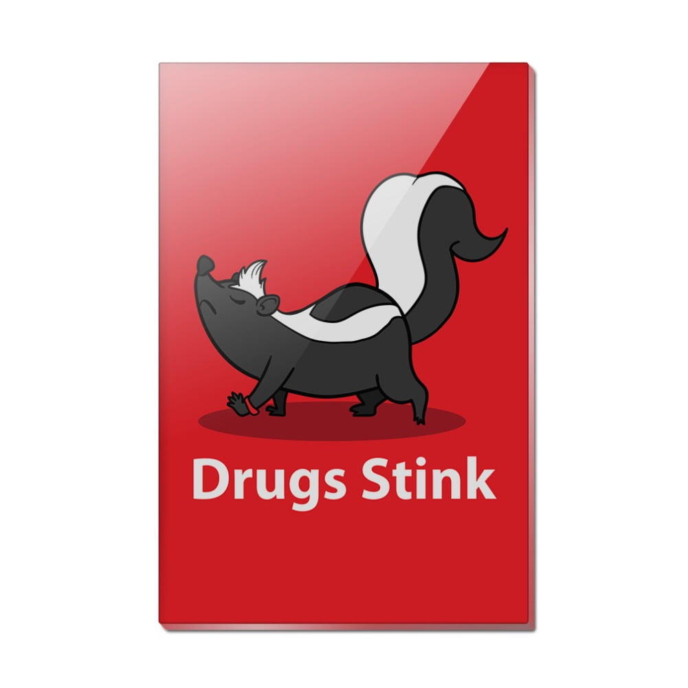 Drugs Stink Skunk Rectangle Acrylic Fridge Refrigerator Magnet ...