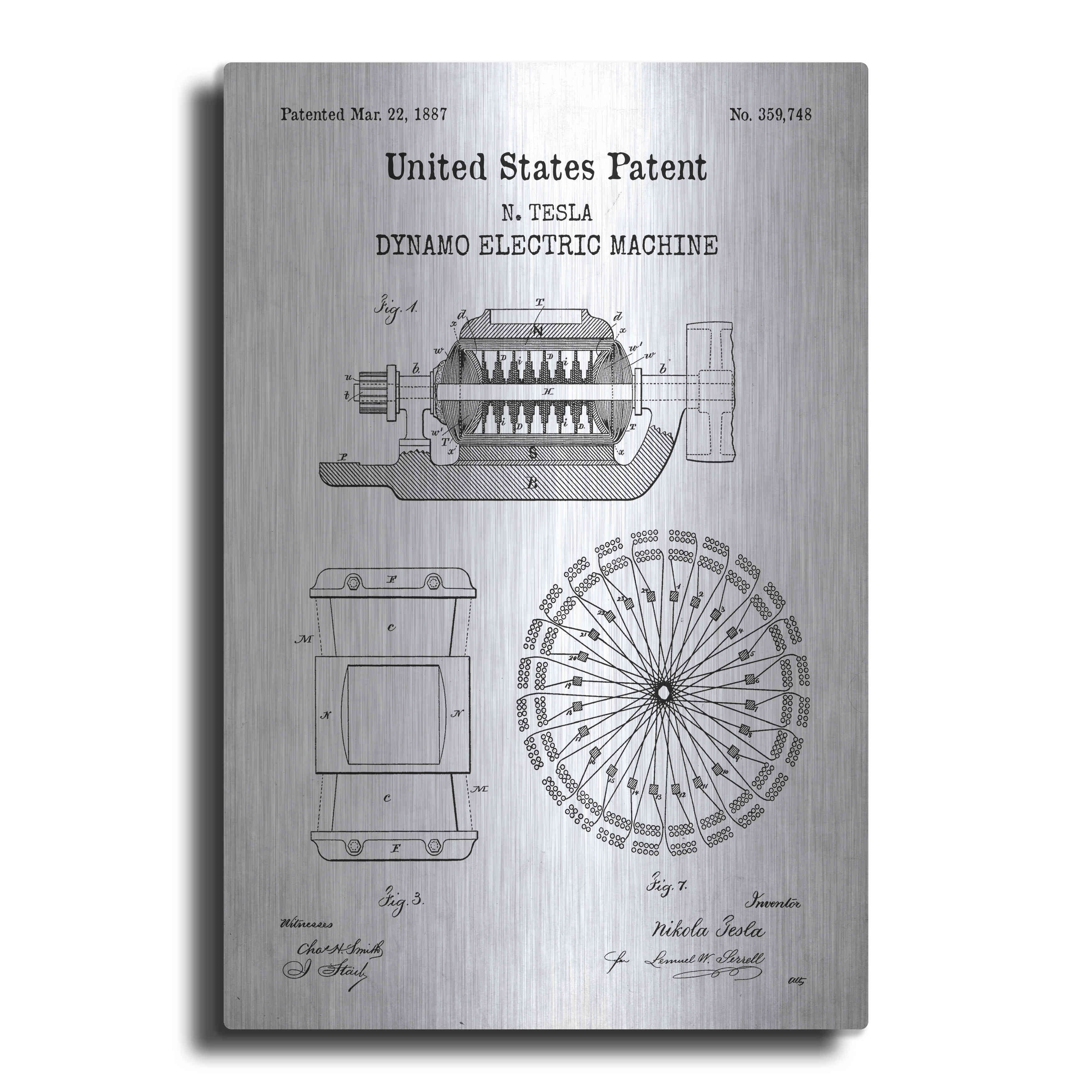 Luxe Metal Art 'Dynamo Blueprint Patent White' Acrylic Glass Wall Art ...