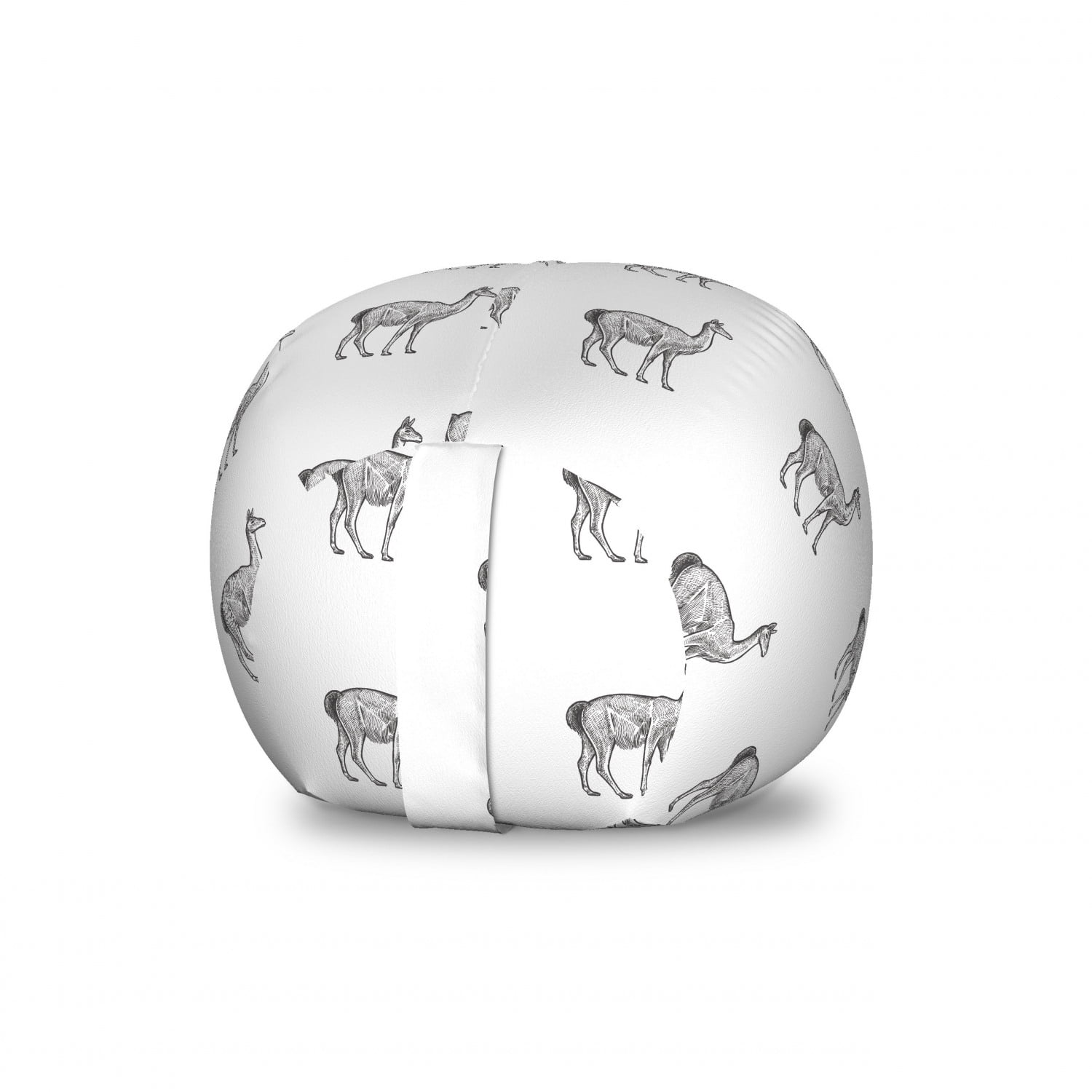 Animal Storage Toy Bag Chair, Monochrome Rhythmic Engraving Style ...