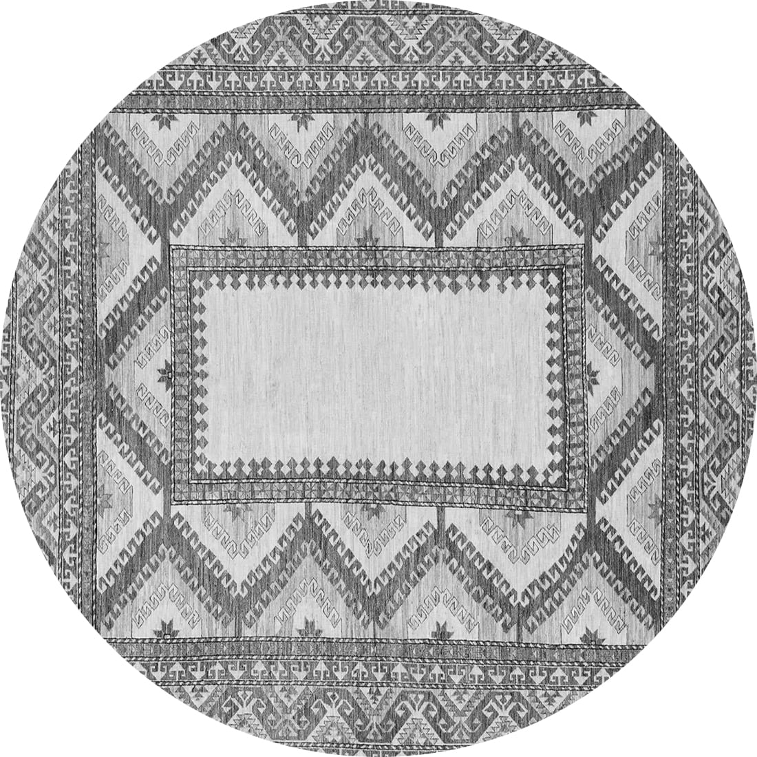 Ahgly Company Indoor Round Abstract Gray Modern Area Rugs, 8' Round ...