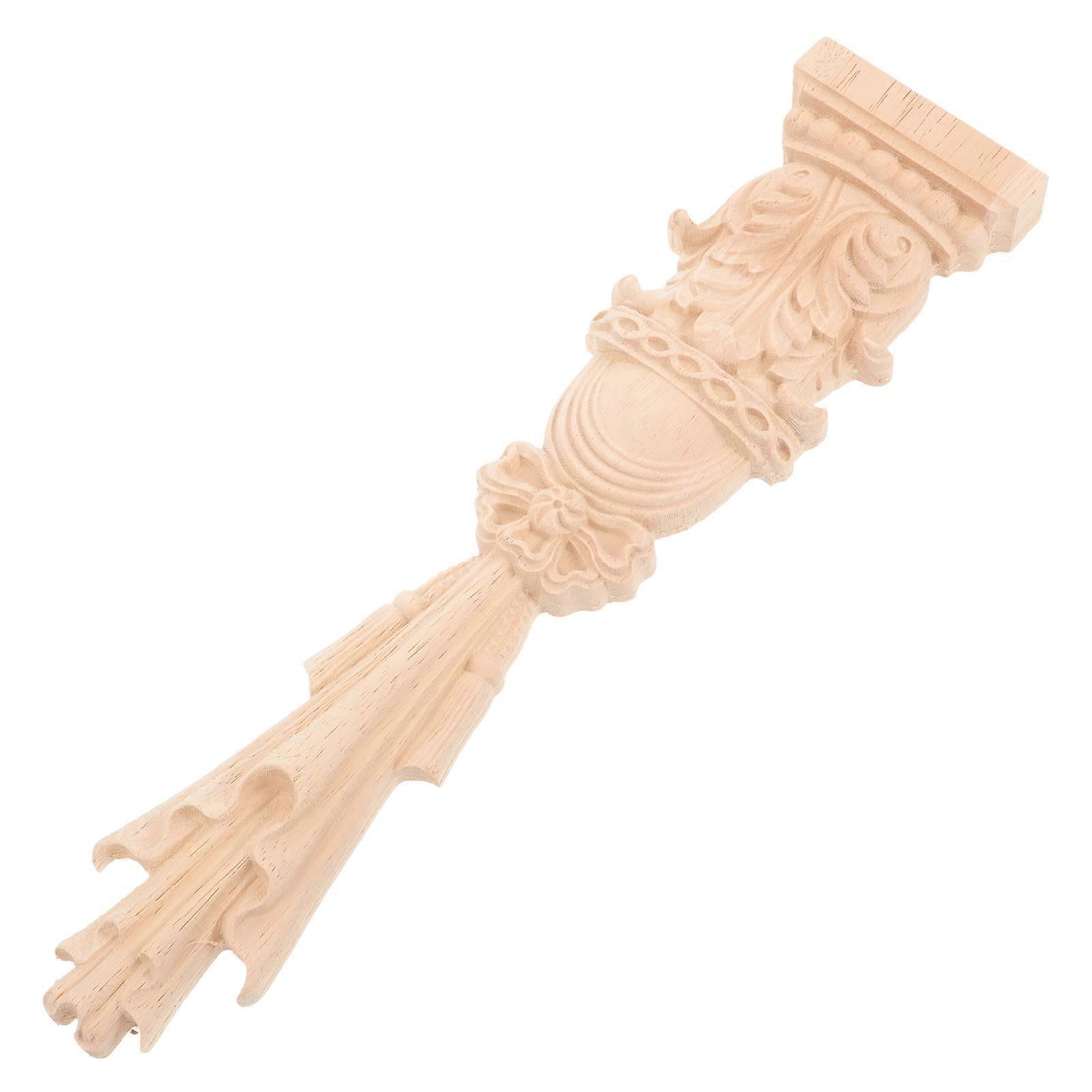 Wood Carved Applique Roman Column Design Decorative Effect Furniture ...
