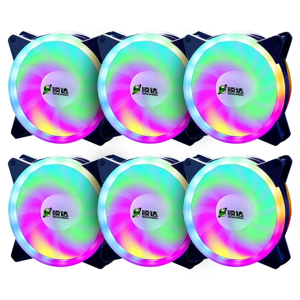 120mm RGB Case Fan Chassis Cooler Adjustable Speed/ Remote Control ...