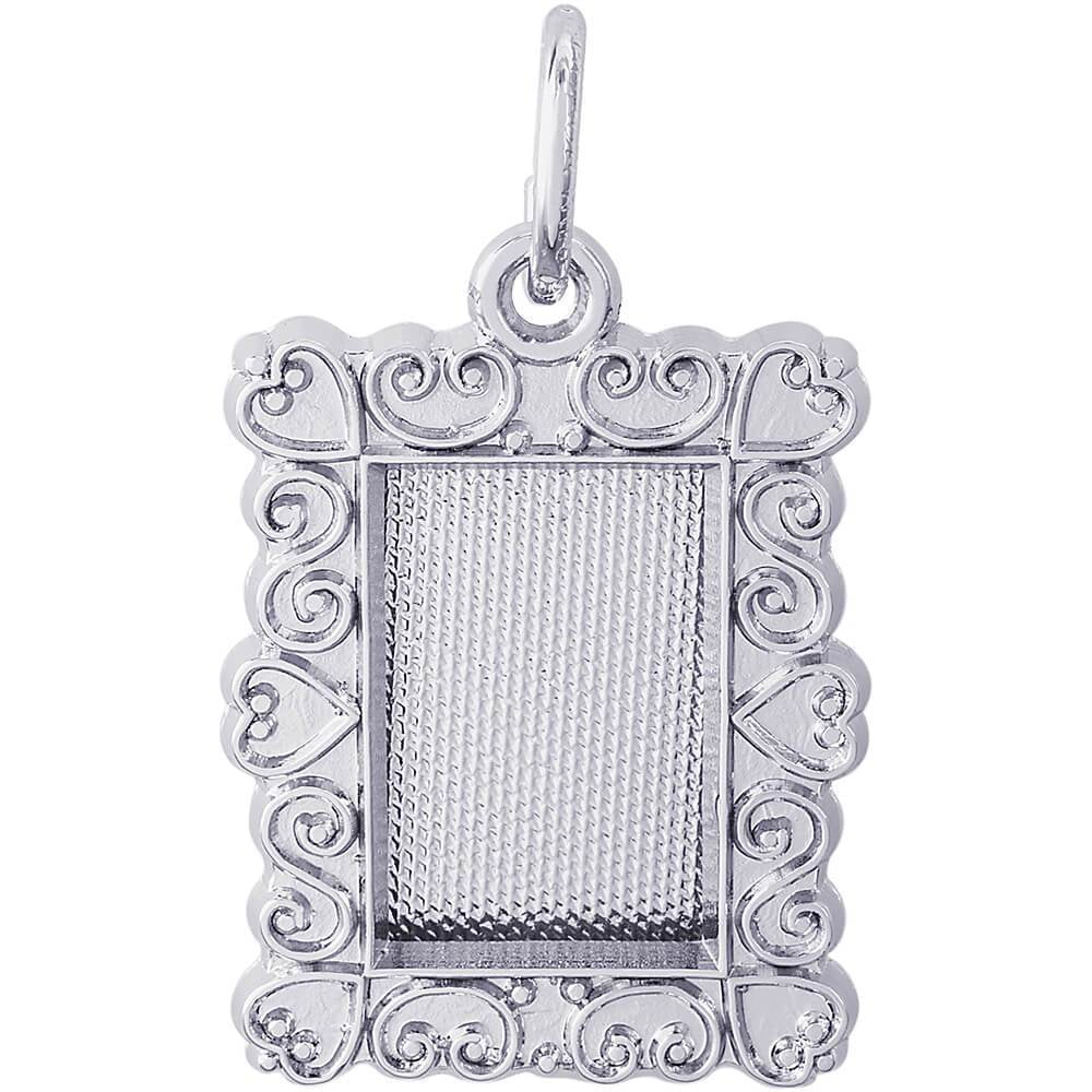 Sterling Silver Scroll Frame Charm - Walmart.com
