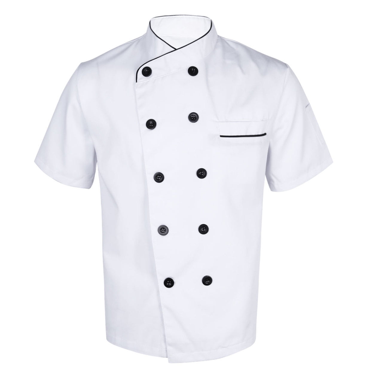 iEFiEL Unisex Men Women Short Sleeve Chef Coat Jacket Kitchen Cooker ...