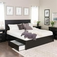 Pemberly Row King 4-Post Platform Bed with 2 Drawers in Black - Walmart.com