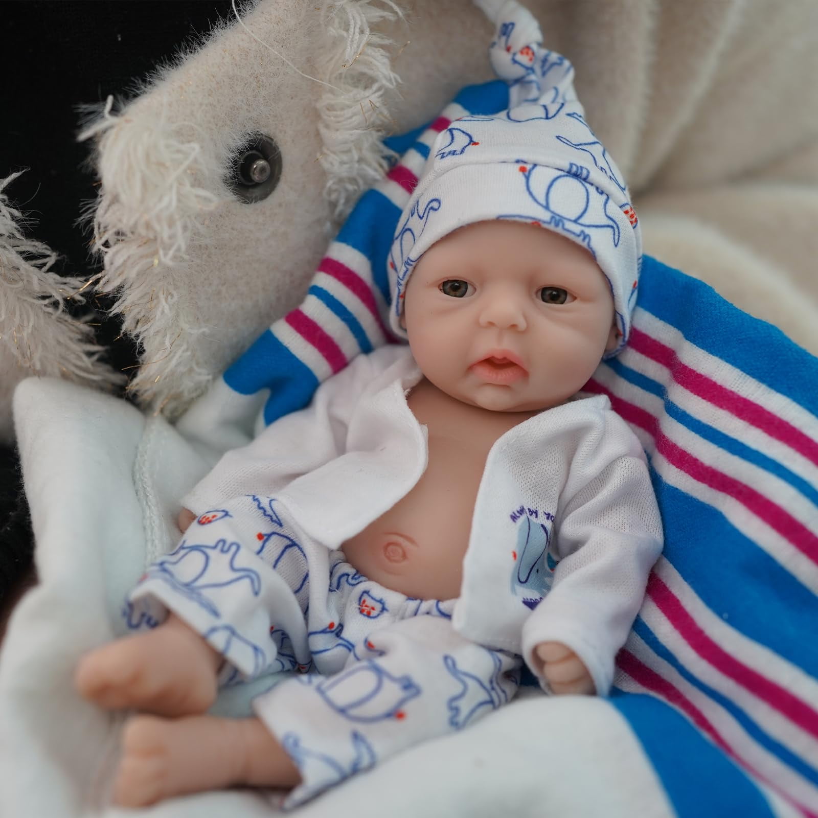 MYREBABY 7 Inch Reborn Baby Doll ，Silicone Doll Boy Justin Mini ...