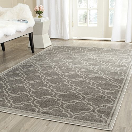 SAFAVIEH Amherst Wilson Geometric Area Rug, Grey/Light Grey, 9' x 9 ...