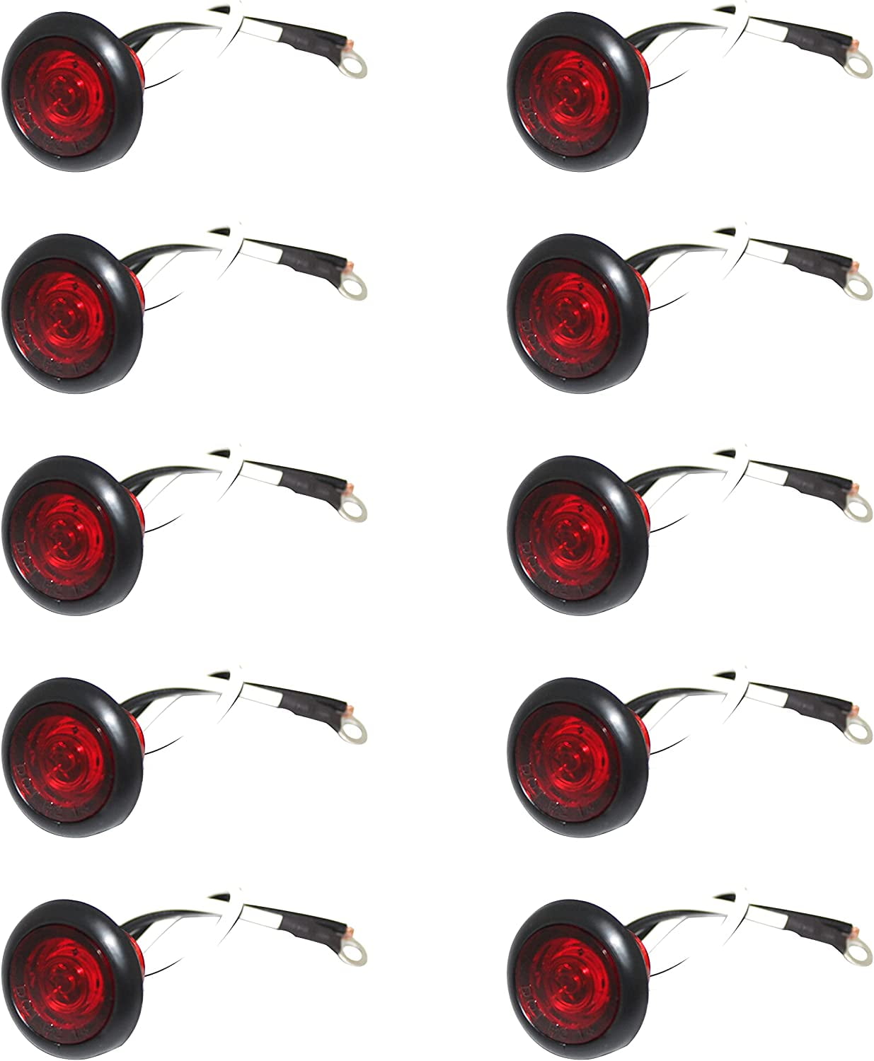 MaxxHaul 50572 10 PCS LED 3/4" Round Clearance and Side Marker Red ...