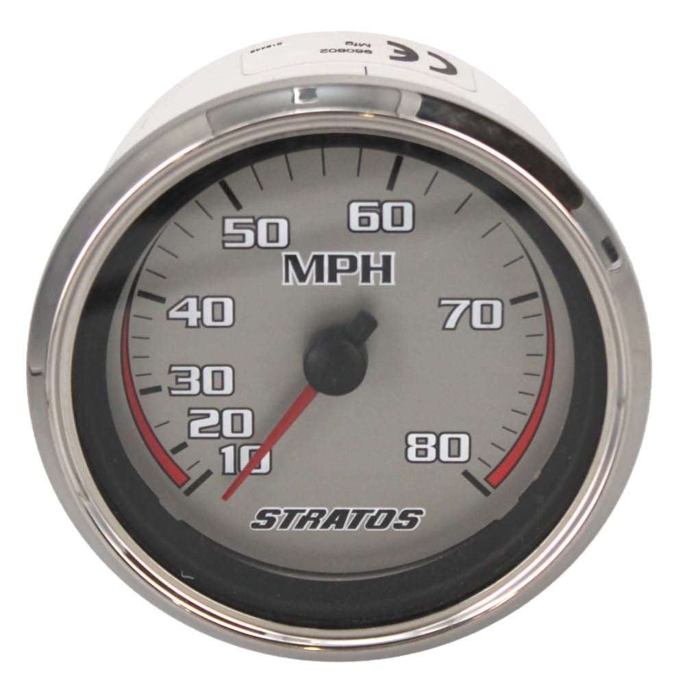 Stratos Boat Speedometer Gauge 205140 | 3 1/4 Inch Silver Gray ...