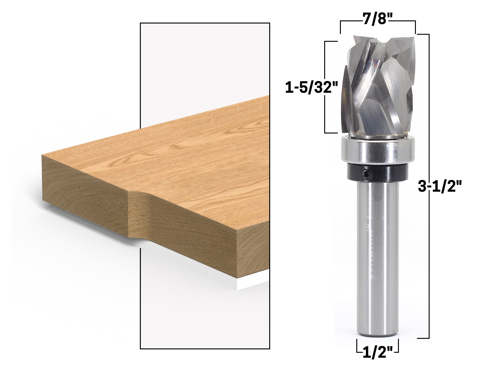 Top Bearing Ultra-Performance Compression Flush Trim Router Bit - 1/2 ...
