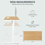 "FLEXISPOT Adjustable Bamboo Workstation, 48""x24"", with USB Ports and ...