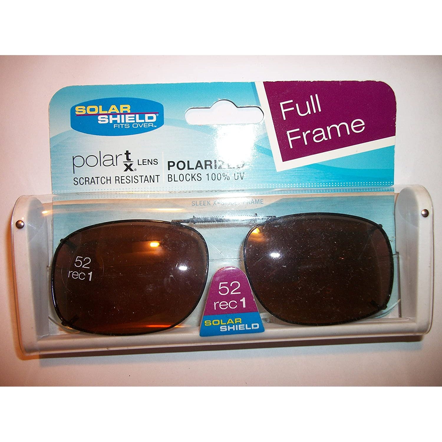 Solar Shield 52 Rec 1 Polarized Clip On Sunglasses Full Frame Amber