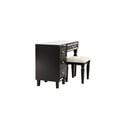 Black Color Traditional Vanity Set w/ Stool | Offers Space for Makeup ...