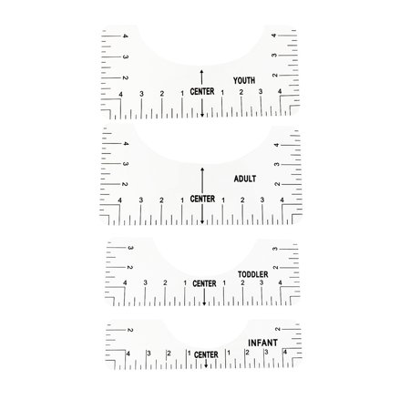 Shapeiony 4 Pieces T-Shirt Alignment Rulers Set Guiding Stencils Size ...
