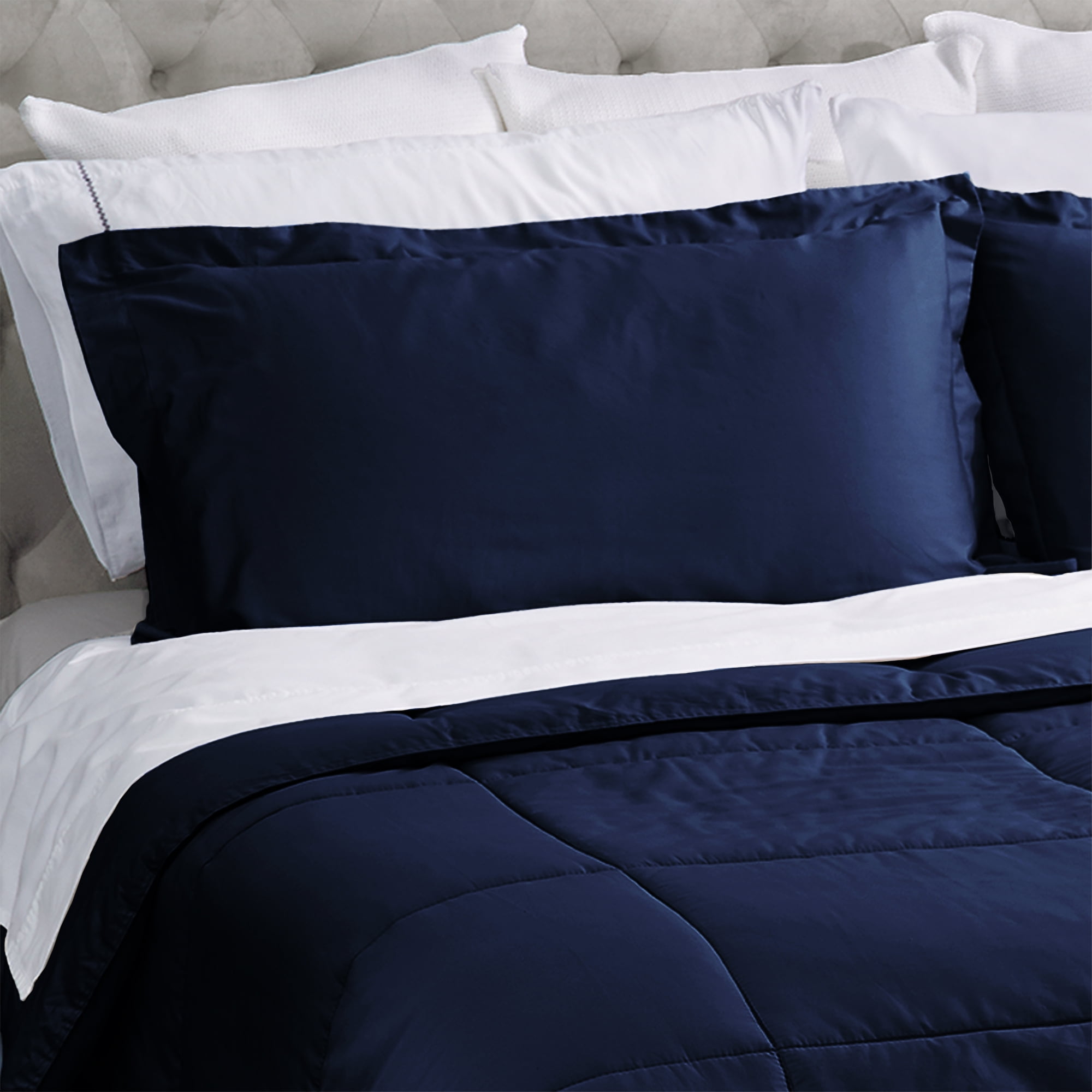 Covermade Sham Set- Navy Full/Queen - Walmart.com