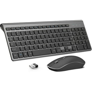 onn Multi-Device Wireless Full-Size Keyboard and 3-Button Mouse Set ...