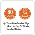 Pen+Gear Quad Filler Paper, Graph Ruled 5x5, 80 Sheets, 8" x 10.5 ...