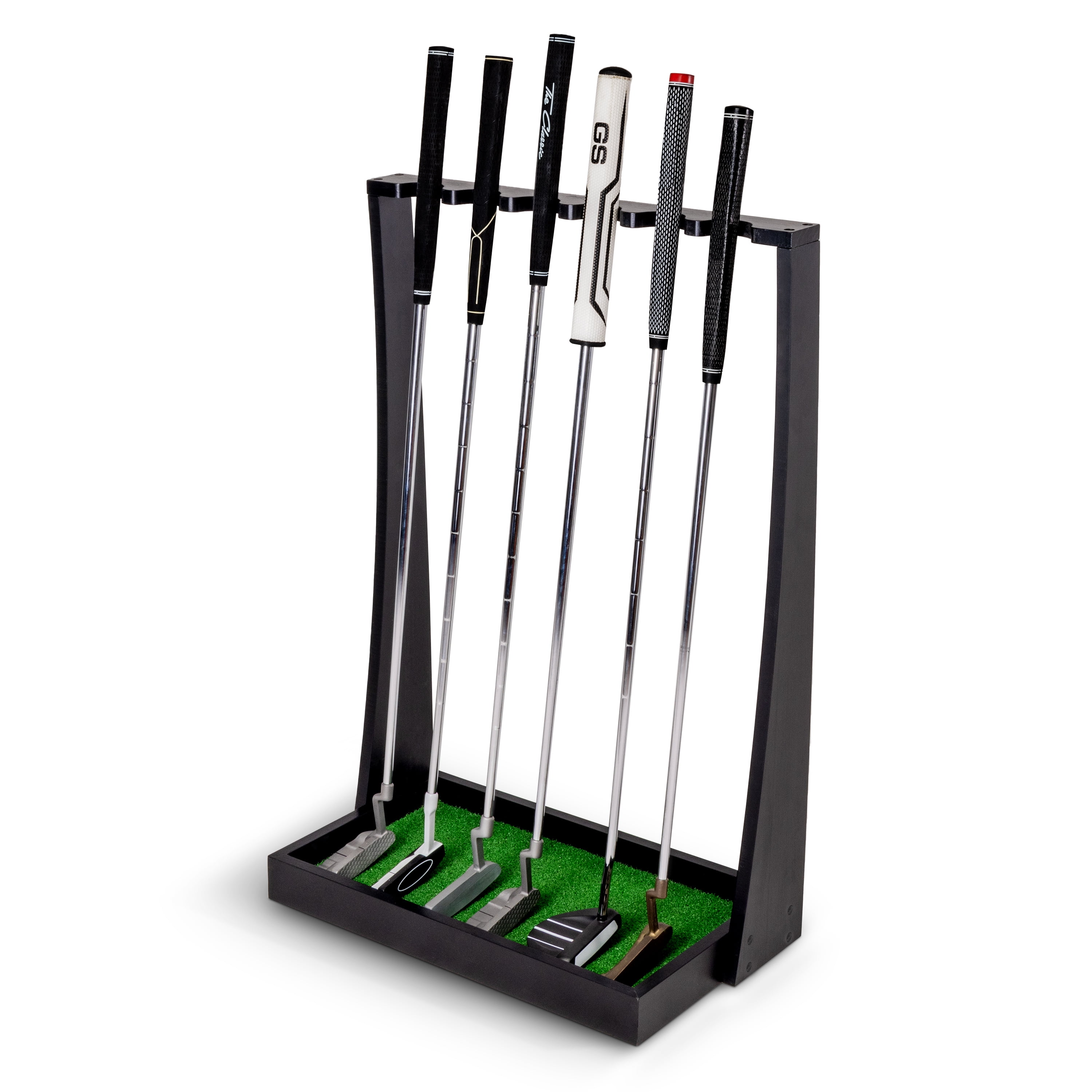 GoSports Premium Wooden Golf Putter Stand Indoor Display Rack Holds