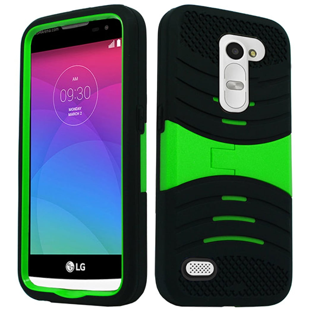 LG Leon H320 Power L22c Destiny Armor Case Stand Neon Green - Walmart.com