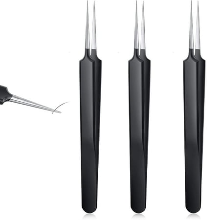 3 Pieces Ingrown Hair Tweezers Stainless Steel Splinter Tweezers ...
