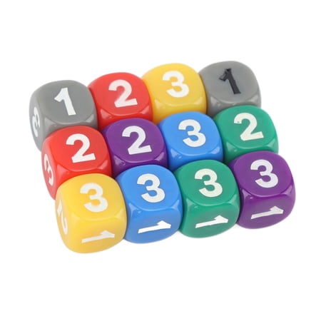 Round Corner Dice, Colored Dice 12pcs Made Of Plastic For Table Board ...