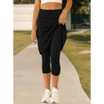 Black Womens 20 Knee-Length Tennis Skirt With Built-In Legging, Pockets ...