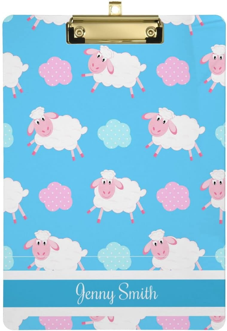 ZHANZZK Cute Lambs Clipboard Hardboard Wood Nursing Clip Board and Pull ...