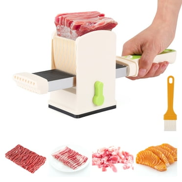 Fresh Meat Slicer Cleaver, Thickness Adjustable 2 or 4 mm, Manual Fresh ...